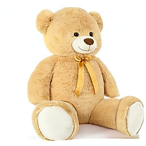 MorisMos 52'' Giant Teddy Bear Stuffed Animals, Cuddly Soft Big Teddy Bears Plush, Large Stuffed Bears for Kids, Baby Shower, Christmas, (Light Brown)