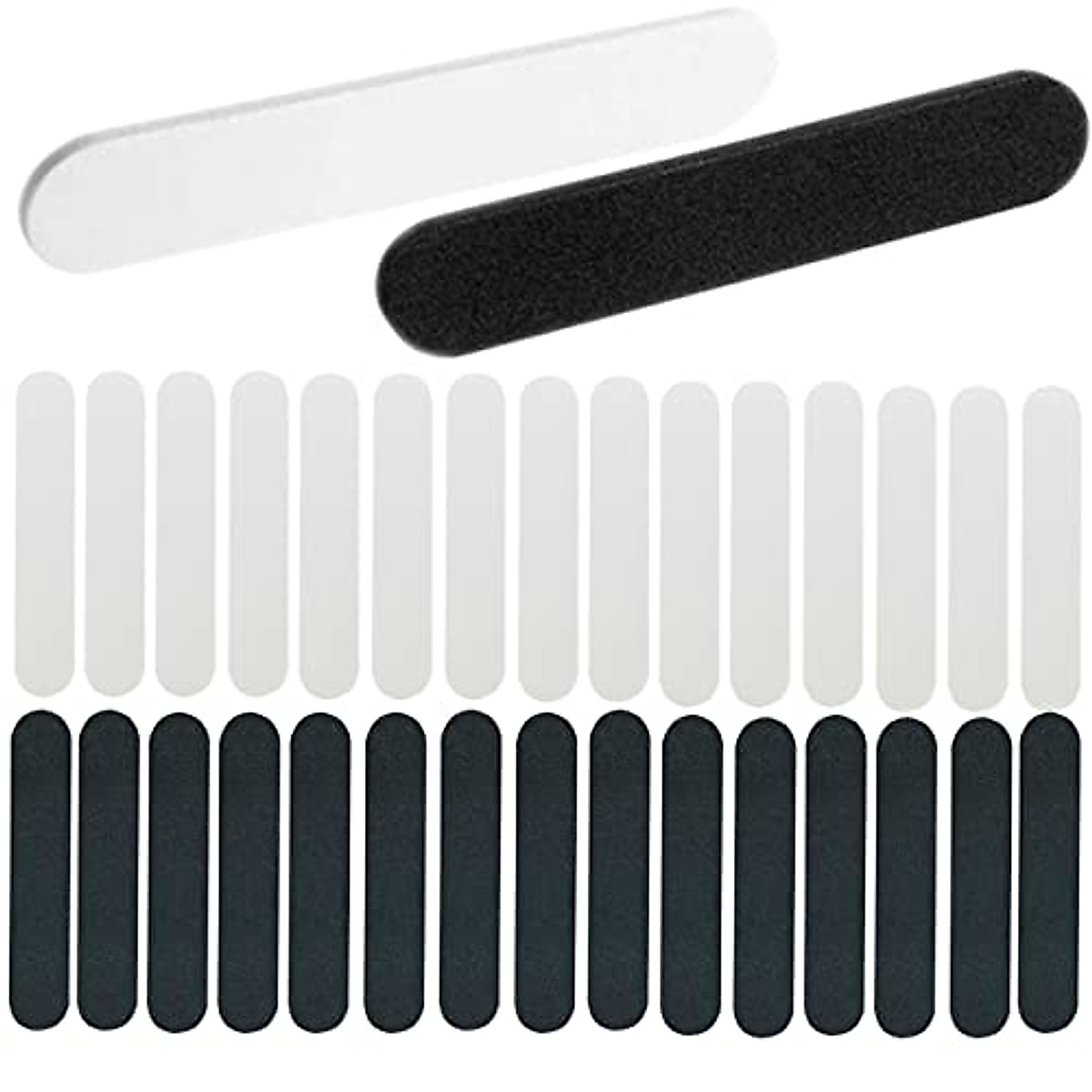 monochef 30pcs Hat Size Tape Hat Size Reducer Inserts Liner Foam Reducing Sizing Tape Sizer Self Adhesive for Hats Caps Make Smaller Sweatband Black White