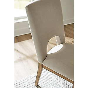 Signature Design by Ashley Dakmore Dining Upholstered Side Chair, 2 Count, Light Brown & Beige