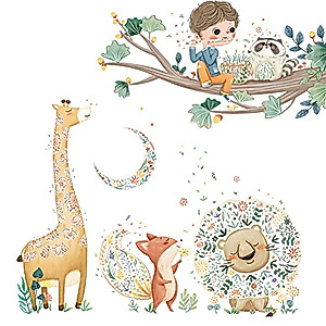 1 Set Cartoon Animal Wall Sticker Lovely Wall Decal Bedroom Sticker for Home/Wall/Kitchen/Room Decor