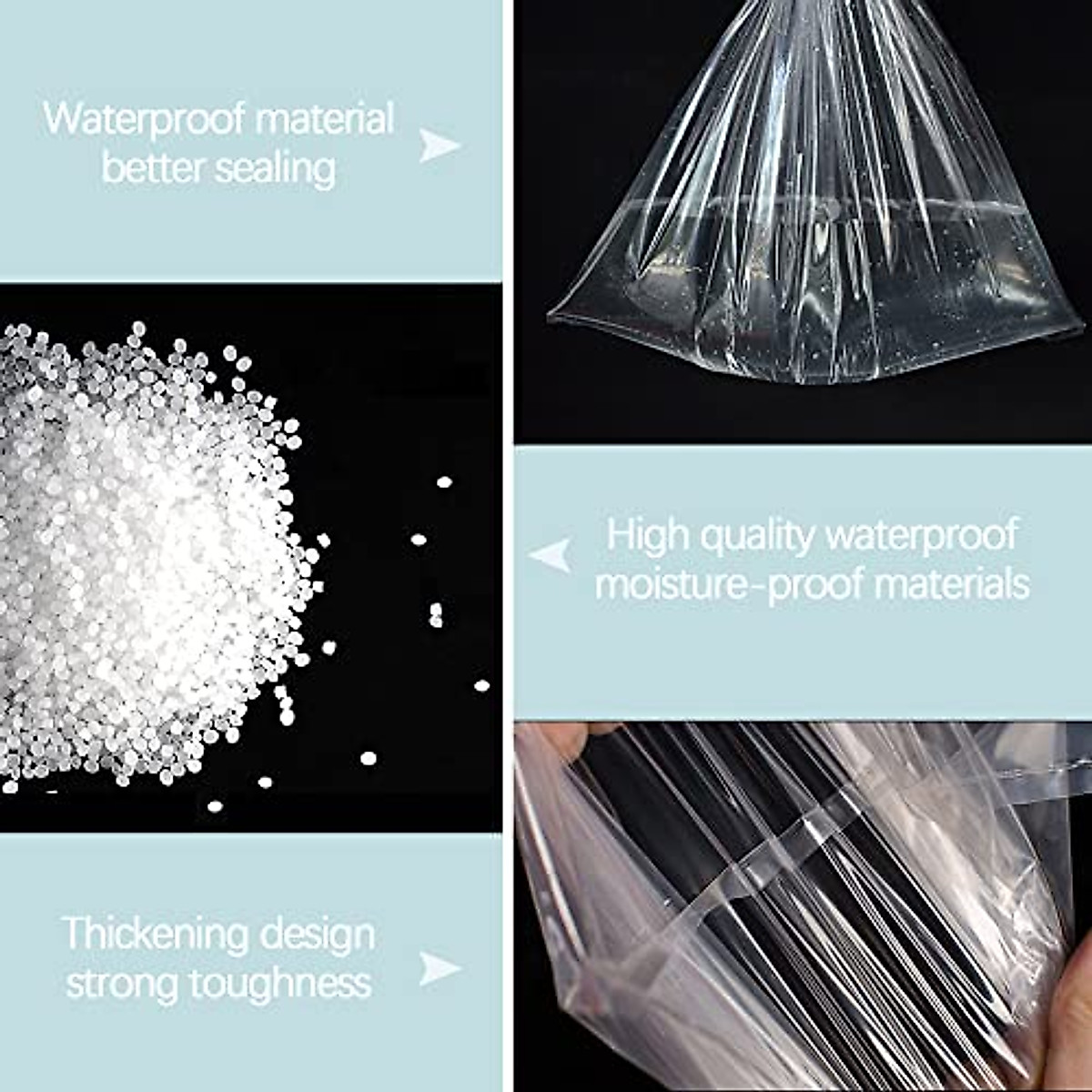 3 Pcs Large Rug Storage Bag with100 Pcs Zip Tie, Clear Plastic Carpet Bag Fits Rug up to 6'x 9', Protects Rolled Rugs Moving Bag, for Indoor Outdoor Carpet Moving or Storage