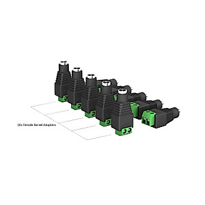 Female Barrel Connector Plug 5.5mm x 2.1mm for CCTV Cameras/Single Color LED Strips Pack of 10 pcs