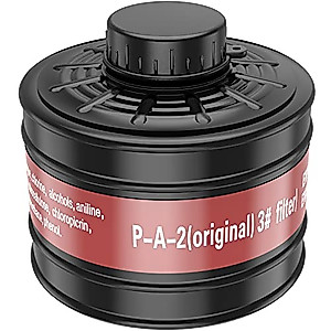 40mm Gas Mask Filters, Activated Carbon Cartridges Organic Vapors 40mm Respirator Filter Canister for Industrial Gas, Chemical Handling, Painting Fumes, Welding