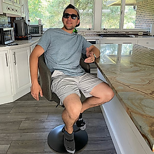 ALPHA HOME Swivel Bar Stool Adjustable Airlift Counter Height Bar Stool Kitchen Dining Cafe Hydraulic PU Leather Bar Chair with Padded Back and Chromed Metal Base, Grey.1PC