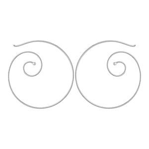 Boma Jewlery Sterling Silver Round Spiral Pull Through Hoop Earrings