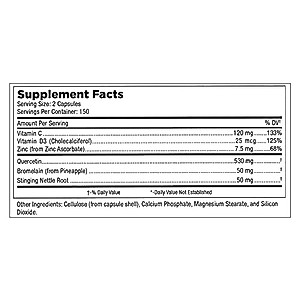 Mt. Angel Vitamins - Zinc Quercetin with Bromelain Supplement – Immune Support & Respiratory Health - Quercetin 500mg Capsules | Zinc 50mg | Vitamin C Capsules | Immune Booster for Adults - 300ct.