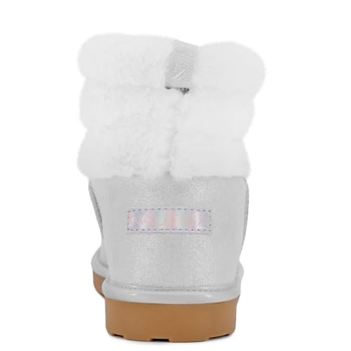 Nautica Girls Boots with Sherpa Fur Lining Warm - Comfortable Snow Ankle Winter Bootie For Little Kids & Big Kids-Siya Girls-Grey Shimmer Silver Size-2
