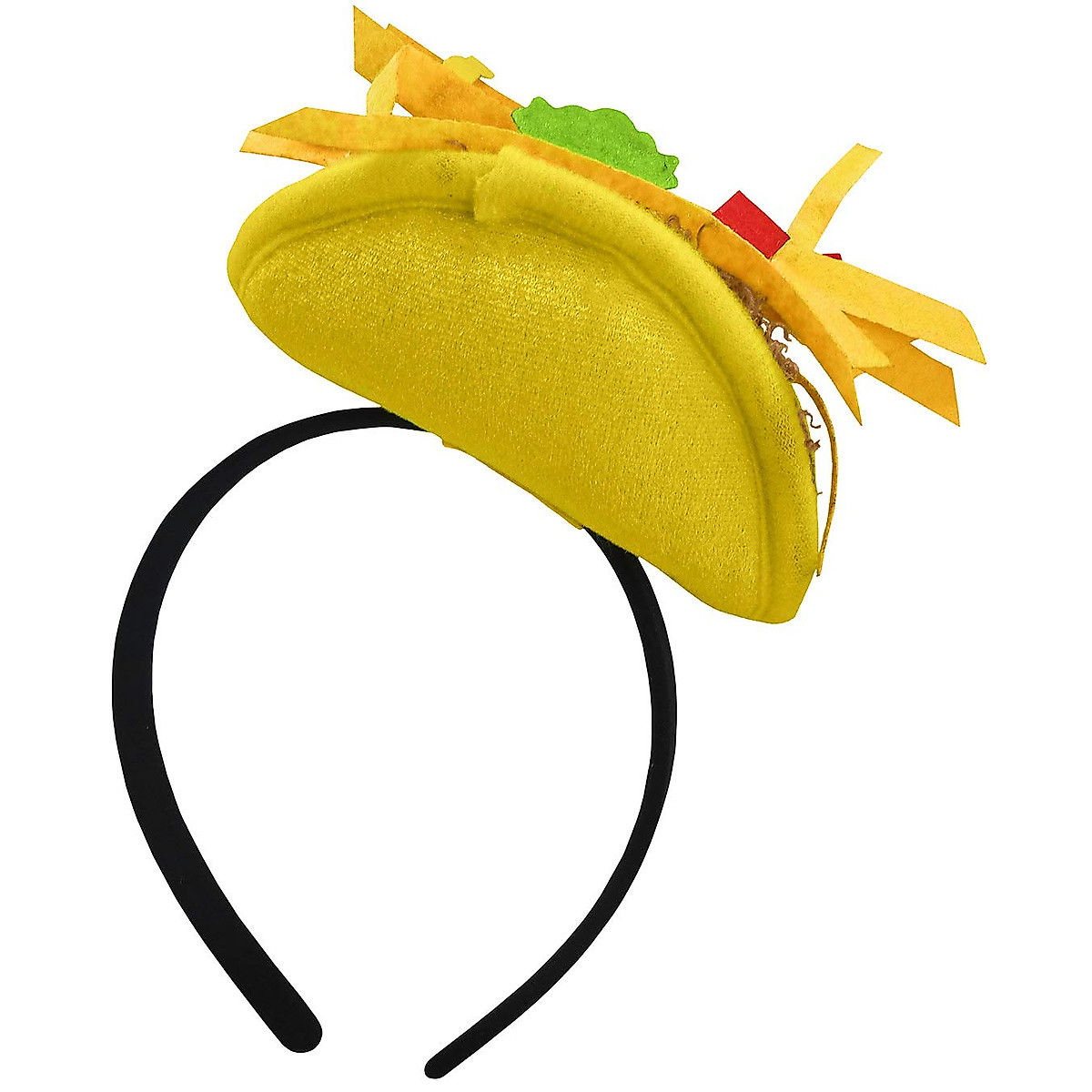 Nicky Bigs Novelties Mini Taco Hat Headband - Lightweight Festive Food Headband - Unisex Adult Cosplay Holiday Costume Accessory, Multi-color, One Size
