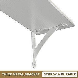 Leadpro Wood Floating Shelves Set of 3, Wide Display Shelf Wall Mounted with Brackets, Easy Hanging Floating Shelves for Bedroom, Kitchen, Living Room, Bathroom (White)