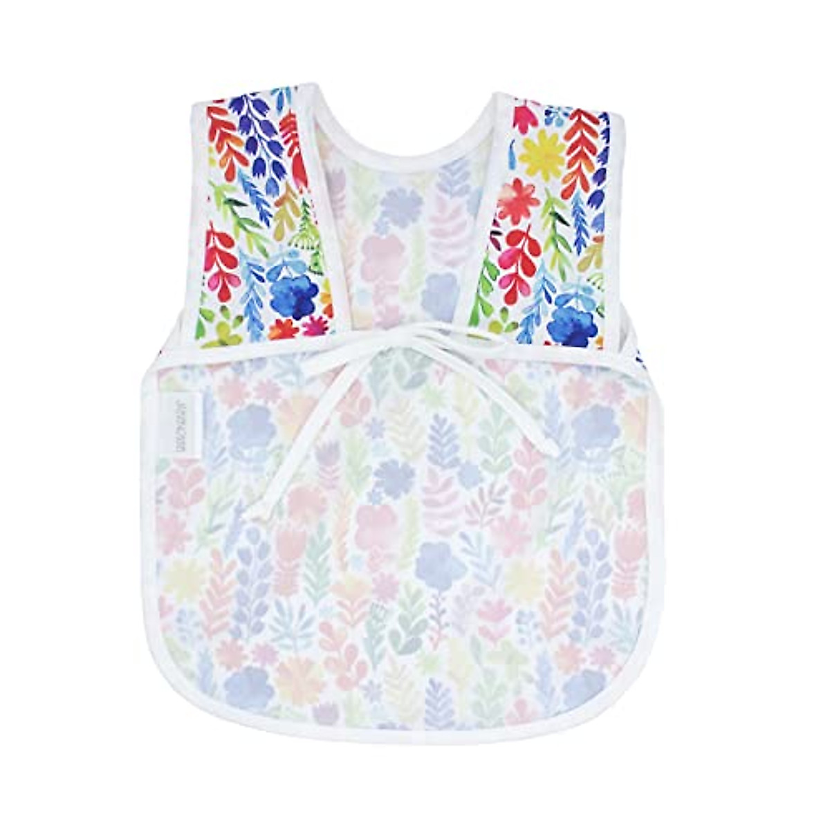 BapronBaby Rainbow Watercolor Floral Bapron - Soft Waterproof Stain Resistant Bib - Machine Washable - 6m - 5yr - (Sz Baby/Toddler 6m-3T)