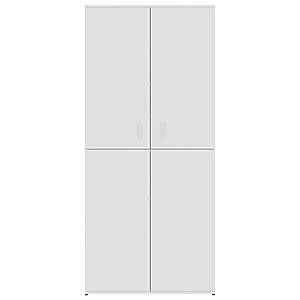GOLINPEILO Modern Shoe Storage Cabinet with 2 Doors, 6 Shelves and a Hanging Rod, 31.5"x15.4"x70.1" Wood Shoe Storage Cabinet White for Entryway, Porch