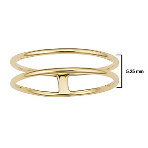 KoolJewelry 14k Yellow Gold 5.25mm Double Ring (size 7)