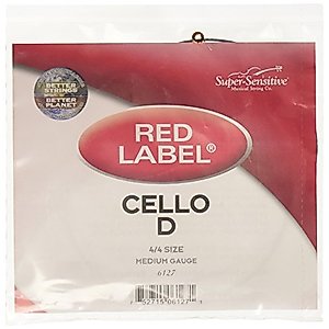 Super Sensitive Red Label 6127 Cello D String, 4/4, 1/2, 1/4, 1/8, 3/4, 4/4