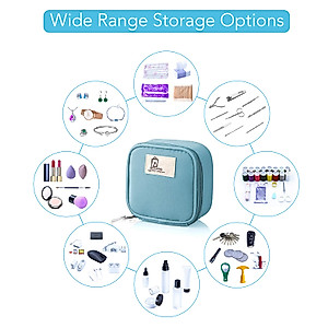 BeeChamp 4pcs Cute Small Travel Sanitary Holder Girls Waterproof Cosmetic Jewelry Bags Lipsticks Electronics Makeup Organizers for Women, Multicolor