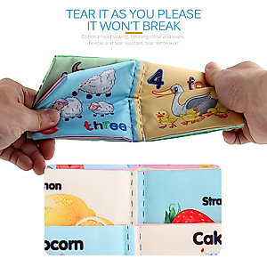 Koo-dib Baby Books, Soft Baby Book,Cloth Baby Books,Baby Books 0-6 Months, Cloth Baby Books,Infant Books,Soft Books for Babies,Best Baby Books, Pack of 6 Books for Baby,Size: 4x4 inch,Soft Baby Book