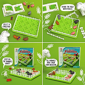 SmartGames Smart Farmer Board Game, a Fun, STEM Focused Cognitive Skill-Building Brain Game and Puzzle Game for Ages 4 and Up