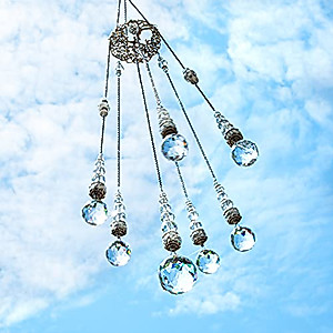 H&D HYALINE & DORA Crystals Ball Prisms Suncatcher Tree of Life Hanging Ornament Rainbow Maker for Home,Garden Fengshui Decoration
