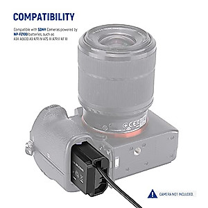 Neewer NP-FZ100 AC Power Supply Adapter and DC Coupler Dummy Battery Charger Kit Compatible with Sony A1, A9 II, A7R III, A7R IV, A7R V, A7S III, A7 III, A7 IV, A6600, A7C Cameras