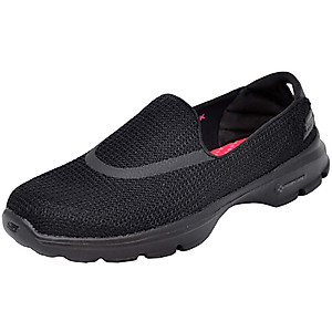 Skechers Performance Women's Go Walk 3 Slip-On Walking Shoe, Black/Black/Black, 7.5 Wide