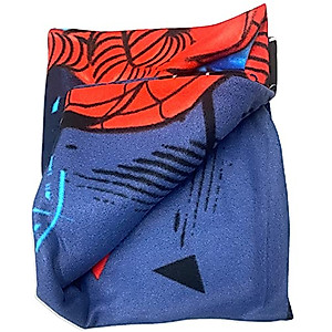 Marvels Spiderman on Building Fleece Throw Blanket 40 x 60 (Blue)