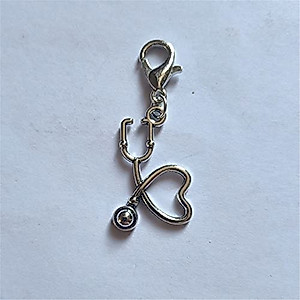 WYGUYO 3 Pcs Stethoscope Charms, Mini Stethoscope Clip on Charm, Tool Zipper Pull, Doctor