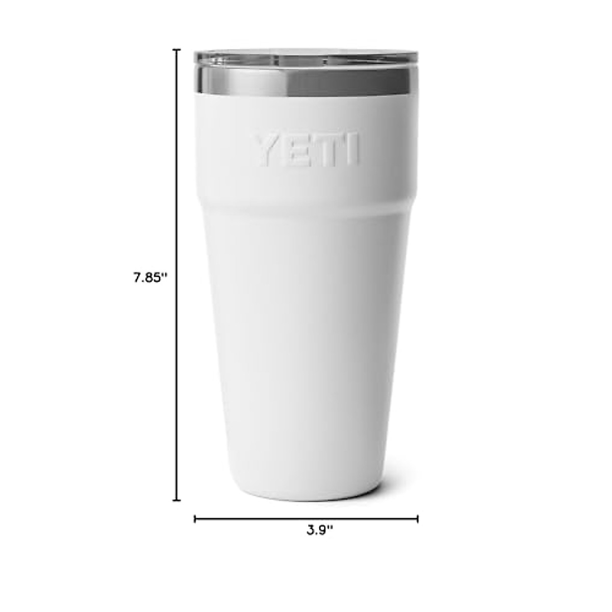 YETI Rambler 30 oz Stackable Tumbler, Stainless Steel, Vacuum Insulated with MagSlider Lid, White