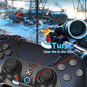AUGEX Wireless Controller for PS4 Controller, Ymir Game Remote for Playstation 4 Controller with Turbo, Steam Gamepad Work with Back Paddles, Scuf Controllers for PS4/Pro/Silm/PC/IOS