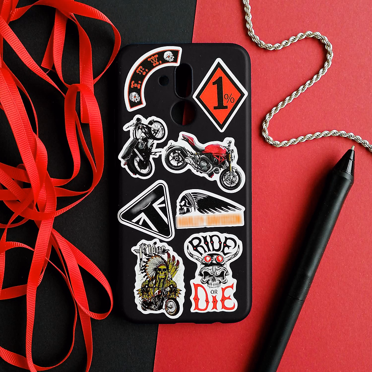 BulbaCraft 179 Pcs Motorcycle Stickers, Motorcycle Brand Stickers, Strong Adhesive & Waterproof Stickers for Adults, Small Stickers, Motorcycle Gifts for Men Vinyl Stickers