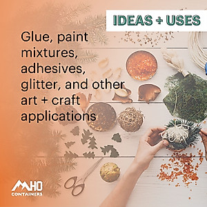 MHO Containers | 4 fl oz LDPE Plastic Boston Round Applicator Bottles with 24m Yorker Red-Tip Caps, Made in the USA - Pack of 6