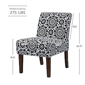 Phoenix Home Parsons Dining Room Chairs, Set of 4, Black Floral