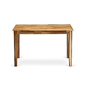 East West Furniture Mid Century YAT-ANA-T Modern Kitchen Table Rectangular Tabletop and 48 x 48 x 30-Natural Finish