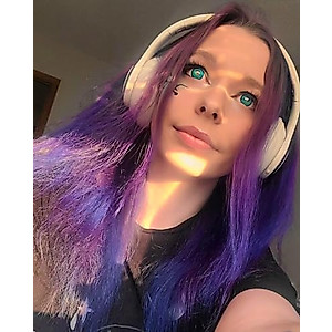 Vizliter Bluetooth Headphones, TWS Deep Bass Wireless Over-Ear Headset 5.3 with Built-in Mic LED Lights, Noise Cancelling (Beige)