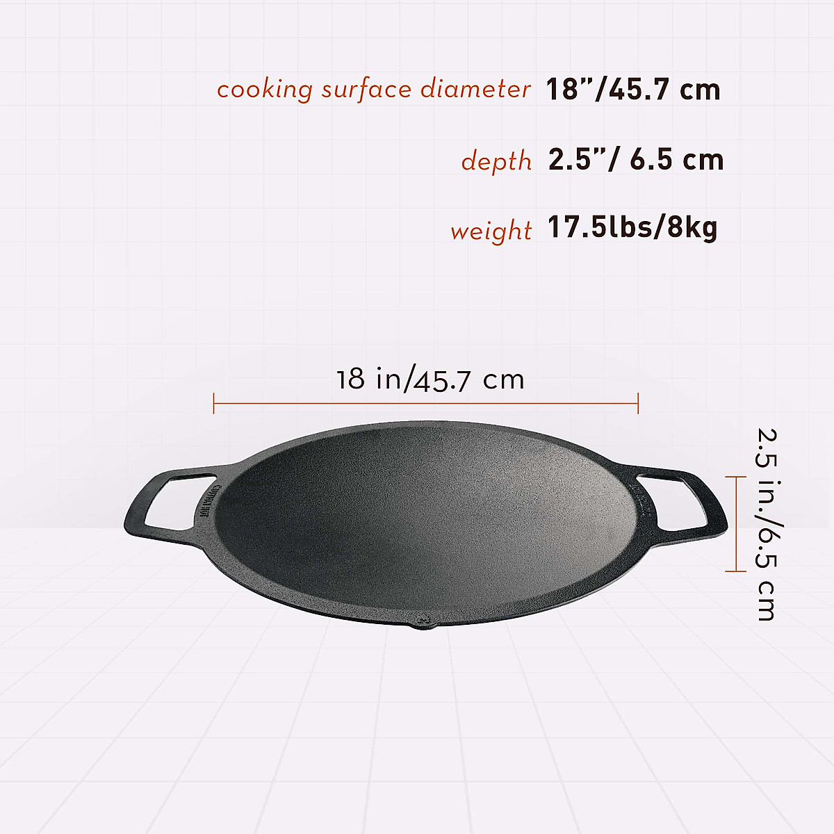 Solo Stove Large Cast Iron Wok Top, Stir Fry Pan, Cooktop for Bonfire and Yukon fire pit, Fireplace accessory, Cooking surface: 18", Depth: 2.5", Weight: 12.5 lbs