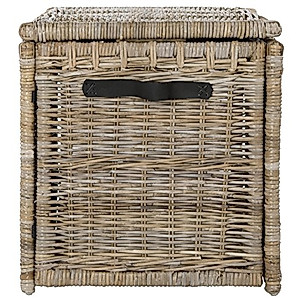 happimess HPM9004B Michael 35" Wicker Storage Trunk, Collapsible for flat storage, Rattan-Kubusoft Gray, Coastal for Office, Dorm Room-LivingRoom, Bedroom, Dining Room, Natural