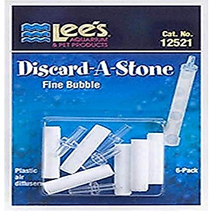 Lee's Pet Products ALE12521 6-Pack Discard a Stone Disposable Air Diffuser for Aquarium Pump, Fine