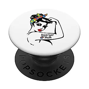 Proud Asperger Autism Mom Strong Woman Autism Awareness PopSockets Swappable PopGrip