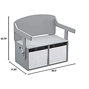 Delta Children MySize Kids Convertible Activity Bench - Greenguard Gold Certified, Grey