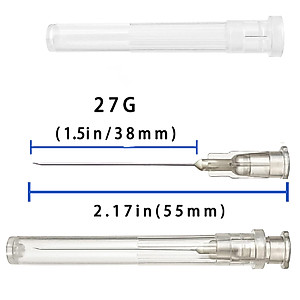 100Pack 27Ga 1.5 inch Luer Lock Lab Dispensing Accessories for Measuring,Refilling Inks