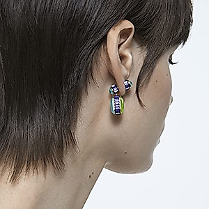 SWAROVSKI Chroma Asymmetrical Reversible Drop Earrings, Multicolored Crystals on a Gold-Tone Finish Setting, Part of the Swarovski Chroma Collection