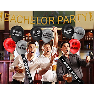 Brosash Groom Sash, Bachelor Party Sash Groom to Be Ideas Supplies Gifts Joke Favors Bachelorette Party Supplies Decorations Decor Wedding Shower Gift Bride Engagement Bridal (White)