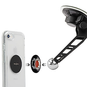 Nite Ize Steelie Orbiter Windshield Mount Kit - Low Profile Car Windshield Mount for Smartphones - Portable Windshield Mount for Phones - Compatible with Apple MagSafe iPhones and Accessories