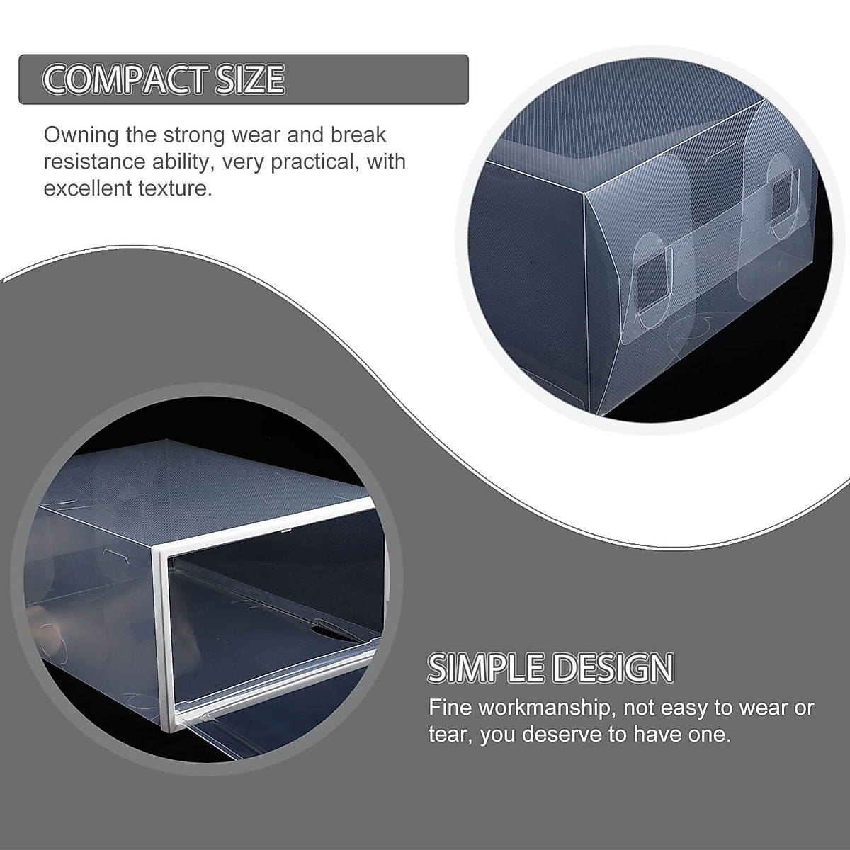 Cabilock 5pcs Shoe Storage Box Clear Plastic Stackable Shoe Organizer Space Saving Foldable Shoe Rack Sneaker Container Bin Holder Display Case