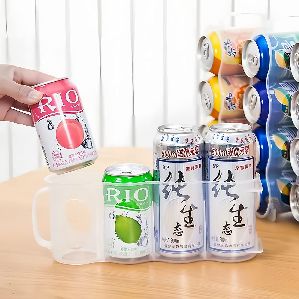 2 Pack Soda Can Dispenser for Refrigerator，Soda Can Organizer ，Can Organizer for Refrigerator