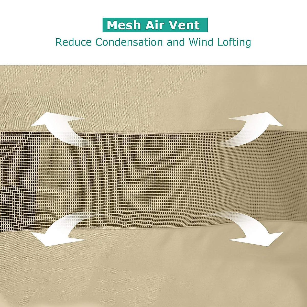 SunPatio Round Patio Daybed Cover 88 Inch, Heavy Duty Waterproof Outdoor Canopy Daybed Sofa Cover with Taped Seam, 88" L x 85" W x 35"/16" H, All Weather Protection, Beige