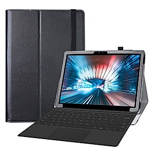 Bige for Dell Latitude 7200 Case,PU Leather Folio 2-Folding Stand Cover for Dell Latitude 7200 /Latitude 7210 12.3" 2-in-1 Tablet(Not fit Latitude 7200 Laptop),Black
