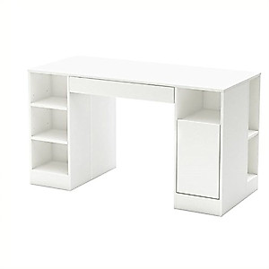 South Shore Crea Craft Table with Open and Closed Storage, Pure White