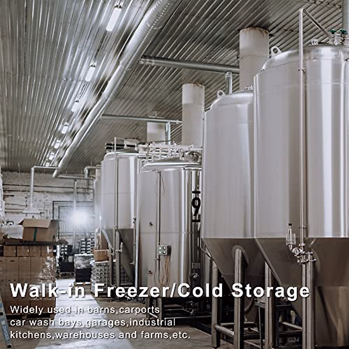 4FT LED Vapor Tight Light, 40W 4400 Lumens LED Vapor Proof Light, [100W Equivalent] 5000K, IP65 Warerproof, 100-277VAC, 0-10V Dimmable, Led Light for Garage Workshop Car Park Warehouse (1-Pack)