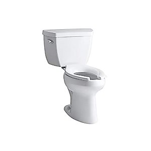 Kohler K-3493-0 Highline Classic Pressure Lite Comfort Height Elongated 1.6 gpf Toilet with Left-Hand Trip Lever, Less Seat, White