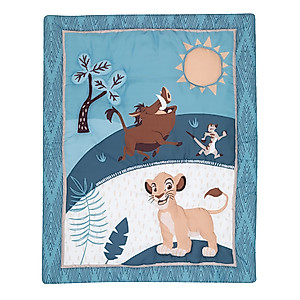 Lambs & Ivy (LAMCR) Lion King Adventure 3-Piece Mini Crib Bedding Set, Blue (790020)