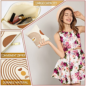 4 Pcs Boho Cosmetic Bags Retro Makeup Bag Canvas Makeup Pouch for Purse Quotes Printed Cosmetic Pouch Preppy Bag Cute Pencil Pouch Preppy Organizer (Boho Style)